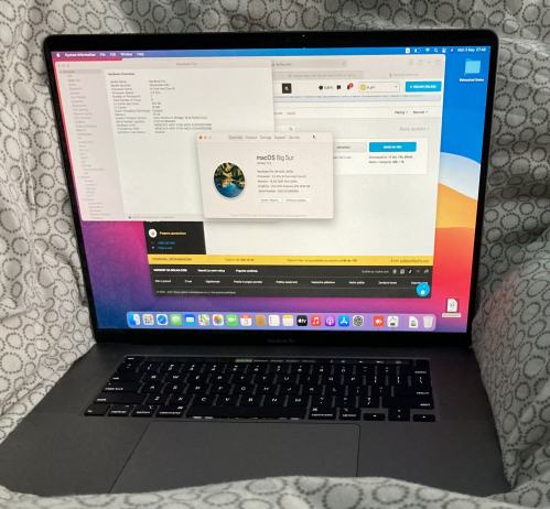 MacBook Pro 2019 i9-8core 2.3ghz 16gb/1tb RD5500M 4gb