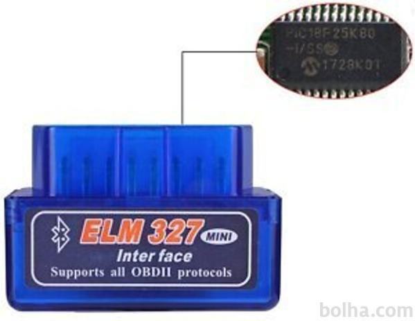 Naprava za avto diagnostiko Mini ELM327 V1.5, OBD2, 25K80 chip,...