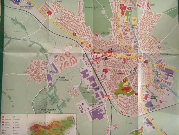 Zemljevid, karta občine GROSUPLJE načrt kraja - odlično za OŠ - prodam