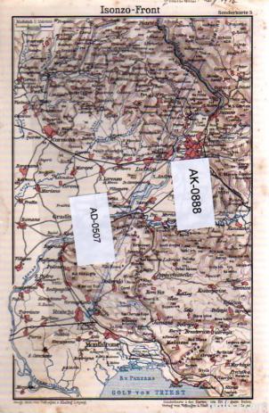 SOŠKA FRONTA - ISONZOFRONT - 3 x ZEMLJEVID, 1916
