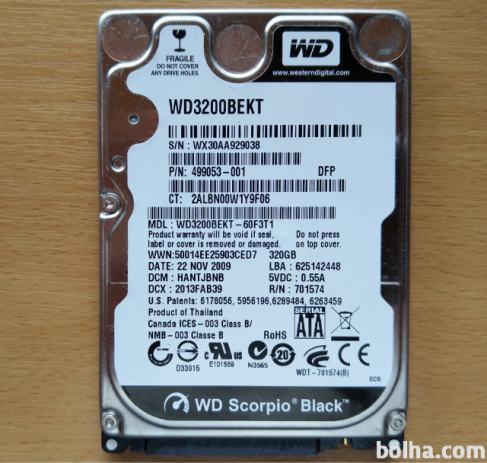 WD Scorpio Black 2.5 WD3200BEKT 320GB/7200RPM/16MB