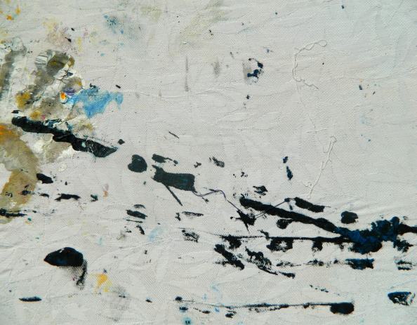 Bela abstraktna slika : Igra nedozrelog cveća, 125x105cm