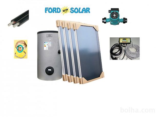 AKCIJA-50%: 4x kolektor solarni sončni, bojler 500L, DN16,..