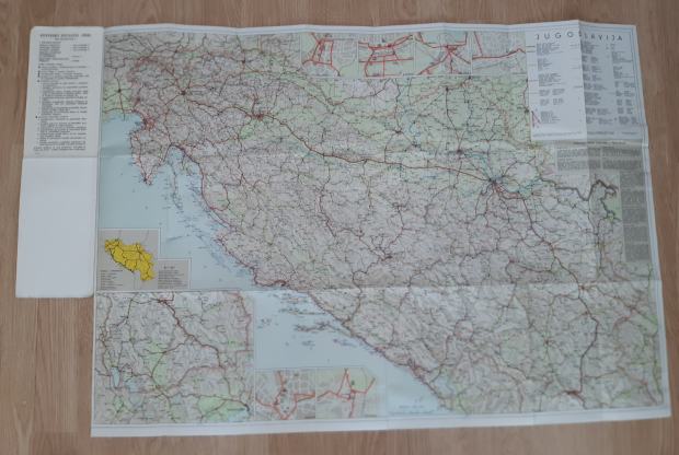 Zemljevid AVto karta Jugoslavije 1966 AMSJ