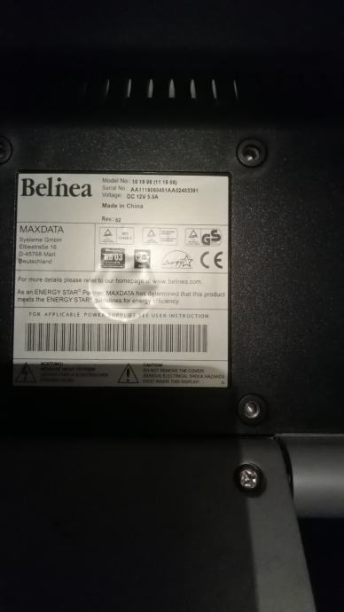 Belinea 19 LCD Monitor, VGA priklop in zvočniki L+R
