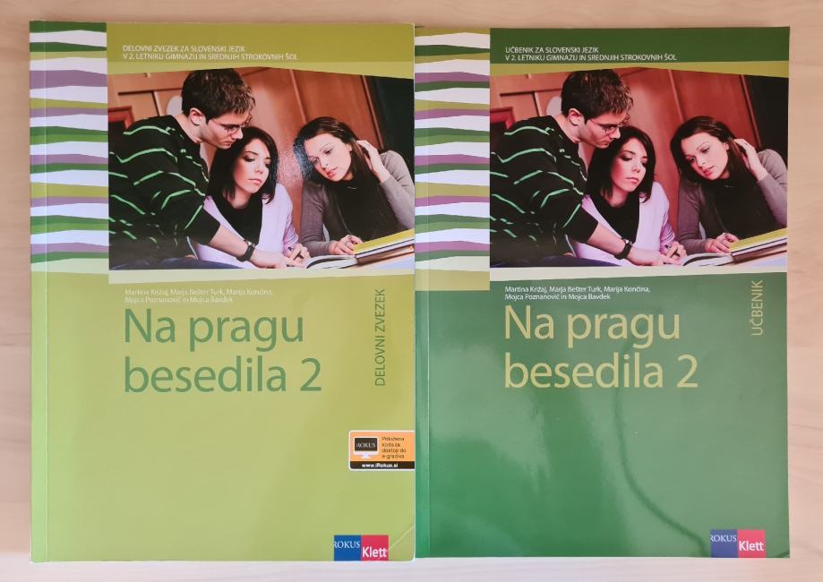 Učbenik in delovni zvezek Na pragu besedila 2