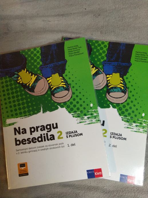 1. In 2. Del na pragu besedila 2, delovni zvezek za slovenščino