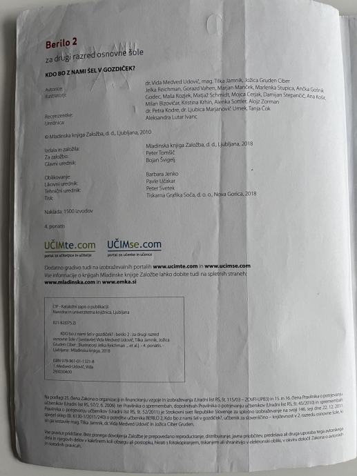 Berilo 2 - Kdo bo z nami šel v gozdiček?