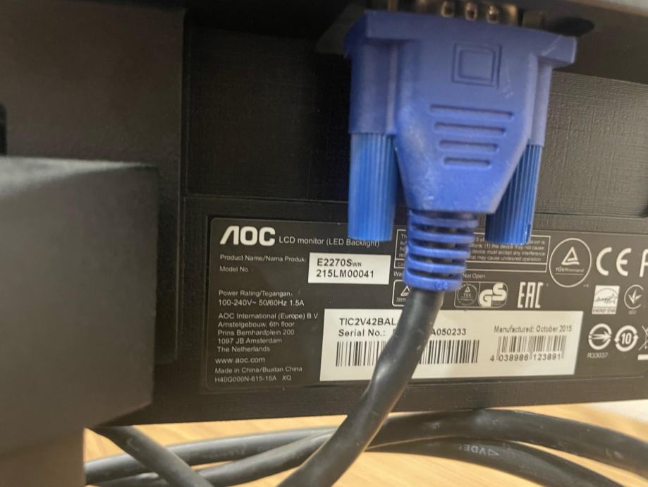 AOC monitor LED LCD 21,5 e2270Swn