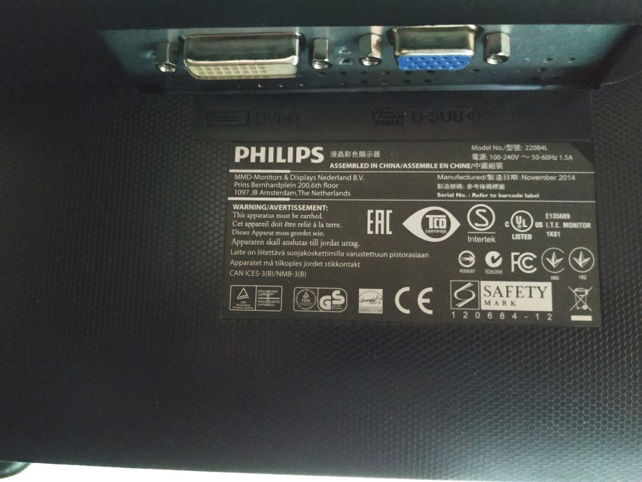 Monitor LCD 22 Philips model 220B4LPCB/00