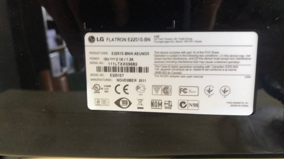 Led lcd monitor lg e2251 flatron 22” 2x