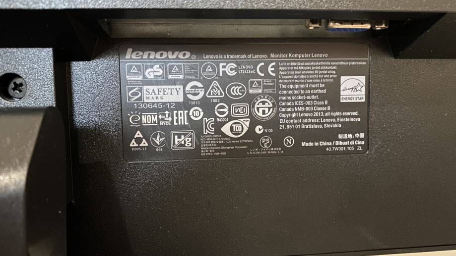Lenovo ThinkVision LT2423 24 FHD LED Backlit LCD Monitor z zvočniki