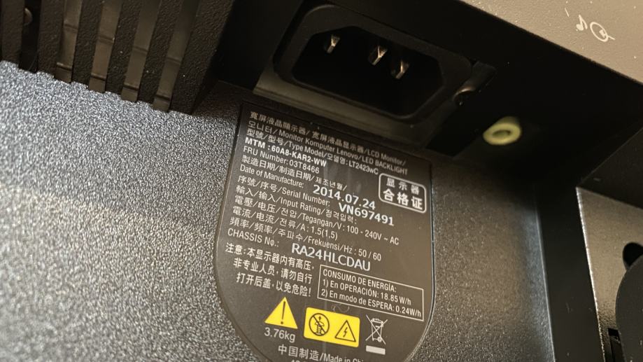 Lenovo ThinkVision LT2423 24 FHD LED Backlit LCD Monitor z zvočniki