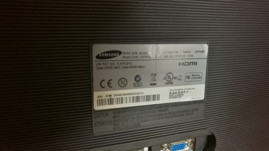 Samsung S24A350H 24 inčni Widescreen LED monitor