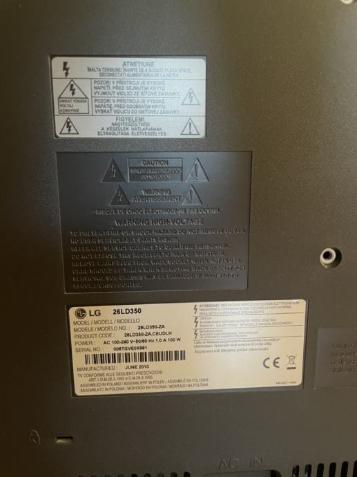 LG 26LD350 LCD monitor/tv