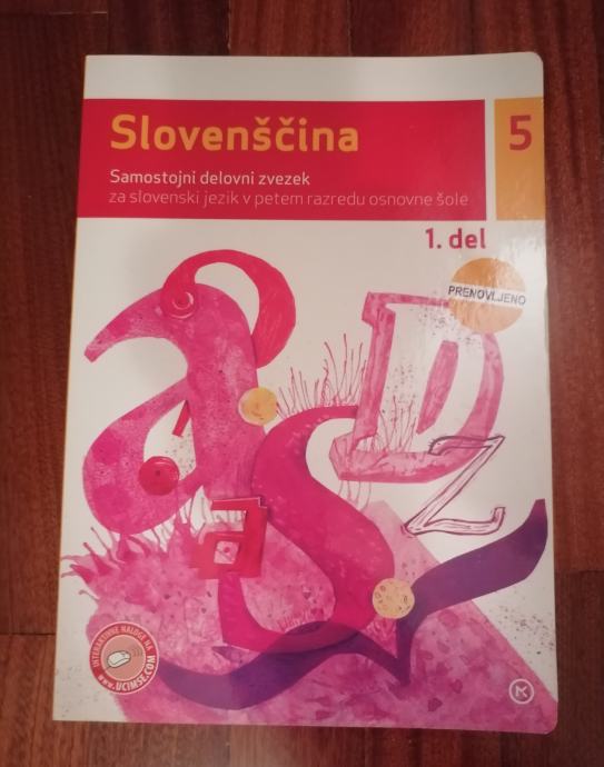 Prodam samostojni delovni zvezek Slovenščina 5 1.del