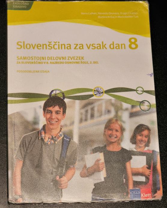 Delovni zvezek Slovenščina za vsak dan 8, 1. in 2. del