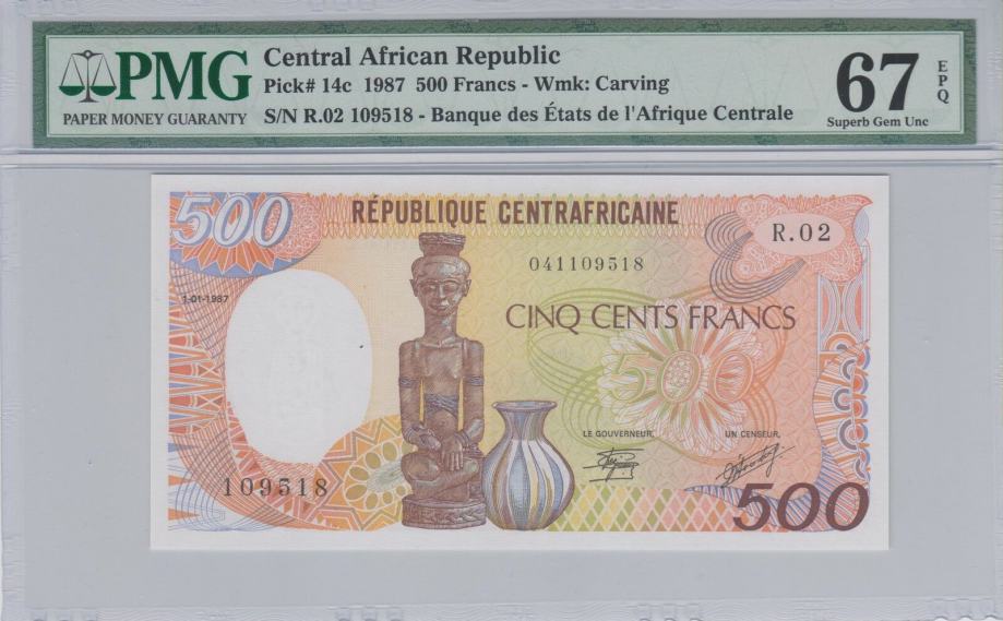 Centralno afriška republika, 500 frankov, 1987, UNC - PMG 67