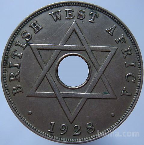 Britanska Zahodna Afrika 1 Penny 1928 XF