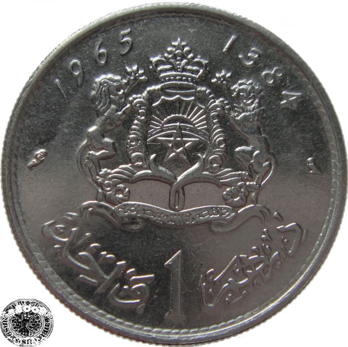 LaZooRo: Maroko 1 Dirham 1965 XF/UNC
