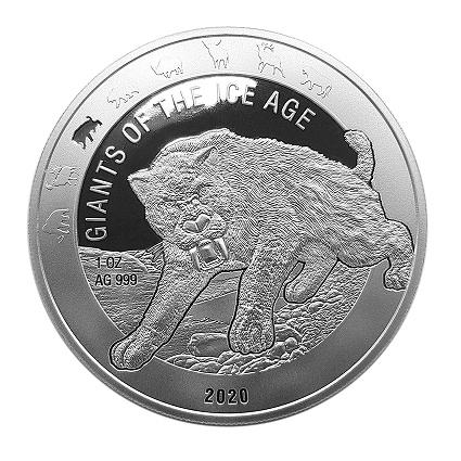 Srebrnik 1 oz Gana Sabljasta mačka 2020