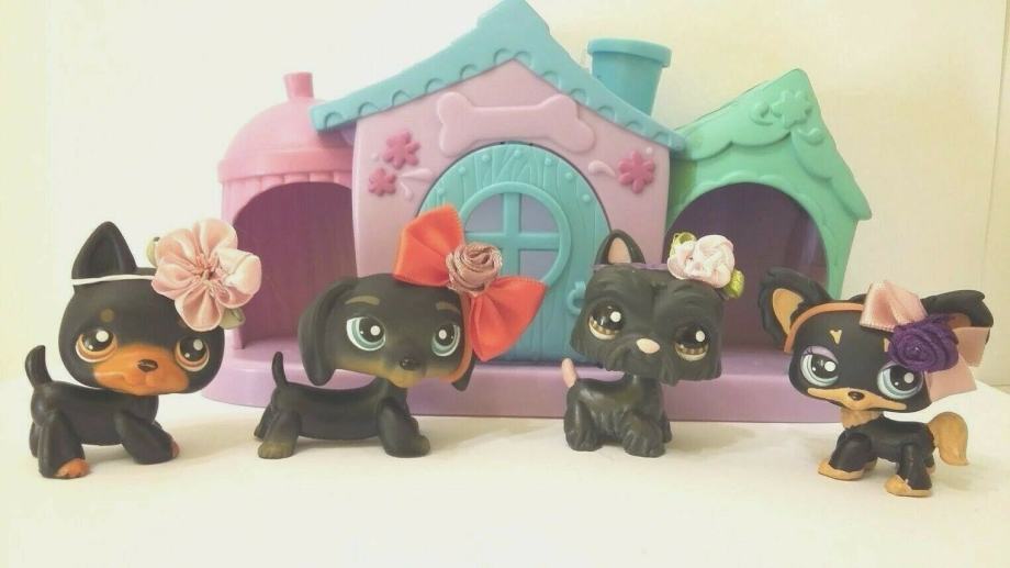 ☆Littlest pet shop-#92#325#1034#1571#-Skupina črnih psov!