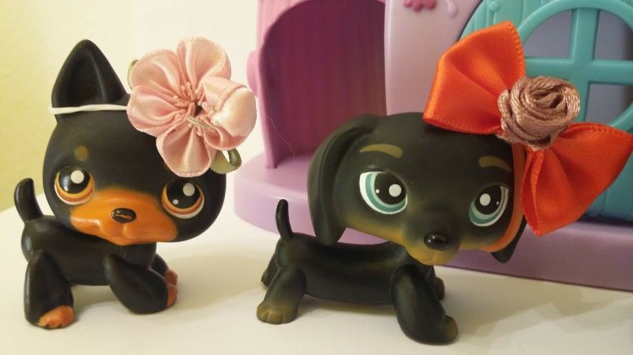 ☆Littlest pet shop-#92#325#1034#1571#-Skupina črnih psov!