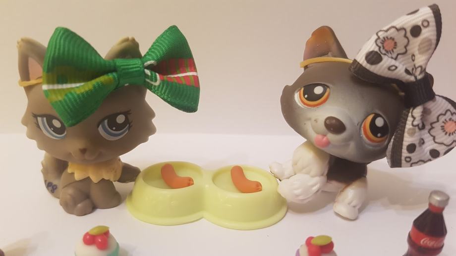 ☆Original Littlest pet shop #174#1411# Črn husky pes s sivim volkom!☆