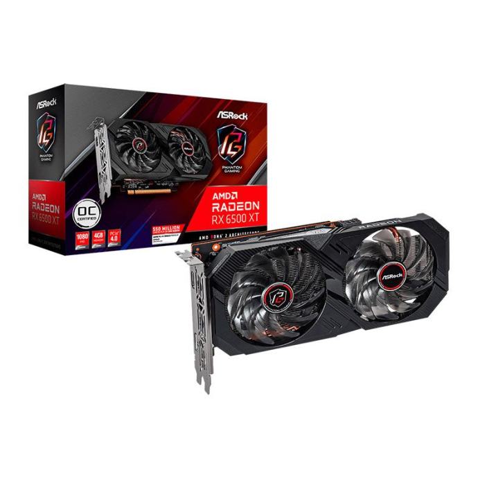 ASRock RX 6500 XT Phantom Gaming D 4GB OC | GDDR6 | HDMI Displayport