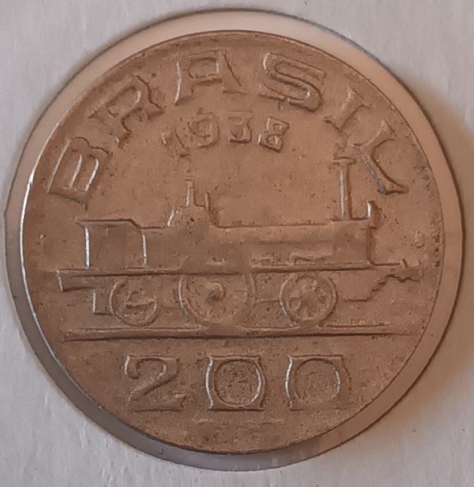 BRAZIL 200 REIS 1938