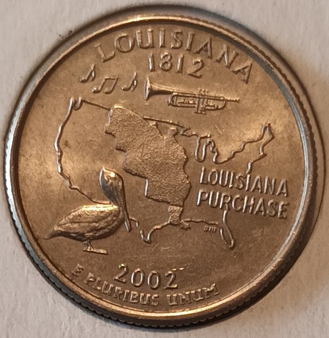 USA QUARTER DOLLAR LOUISIANA 2002 P