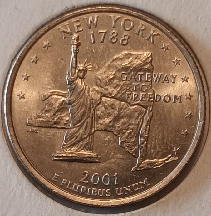 USA QUARTER DOLLAR NEW YORK 2001 D
