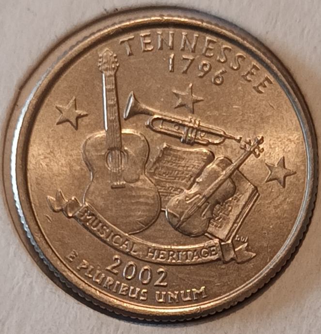 USA QUARTER DOLLAR TENNESSEE 2002 D
