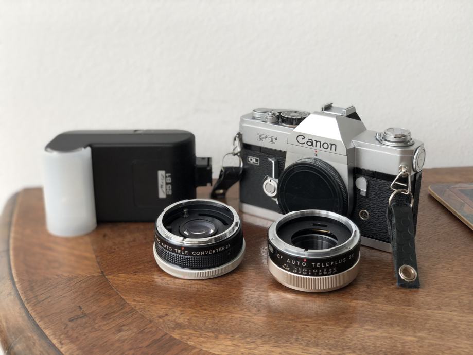 Canon FT QL (FD mount), Metz flash, 2x teleconverter