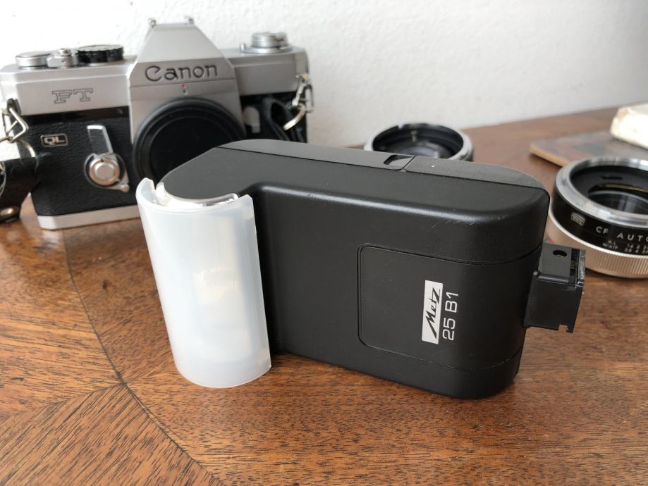 Canon FT QL (FD mount), Metz flash, 2x teleconverter