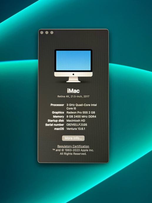 Apple iMac 4K, 21,5 inch, 2017