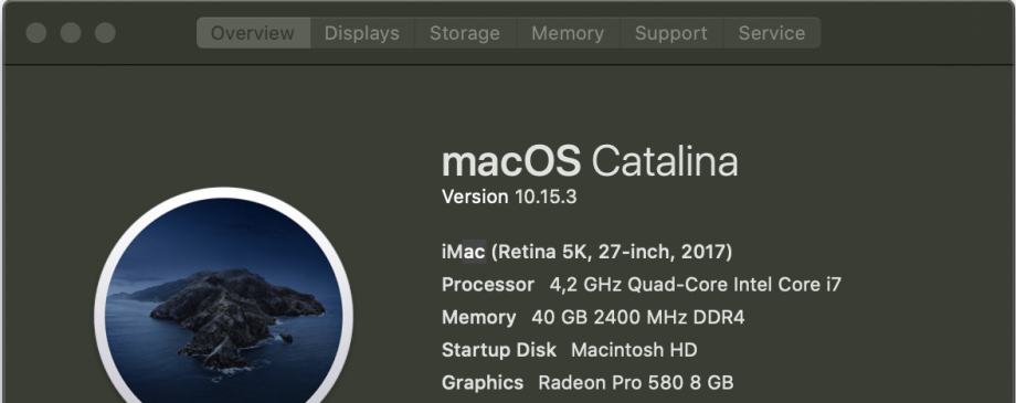 iMac 27-inch 4,2GHz i7 40 Gb 1Tb Radeon Pro 580 8GB