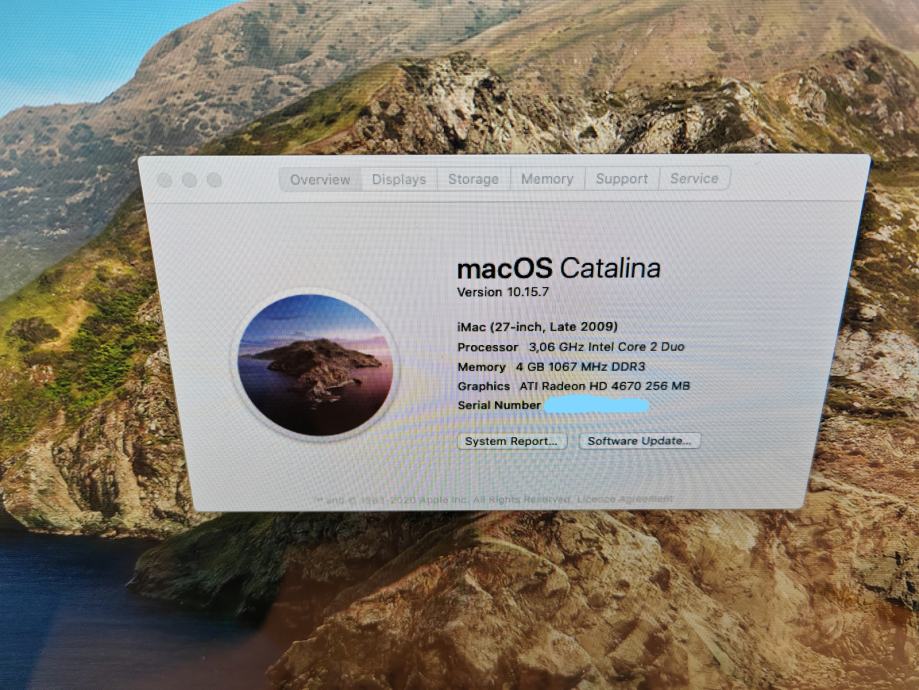 iMac 27 inch, late 2009, 3,06 GHz Intel Core 2 Duo