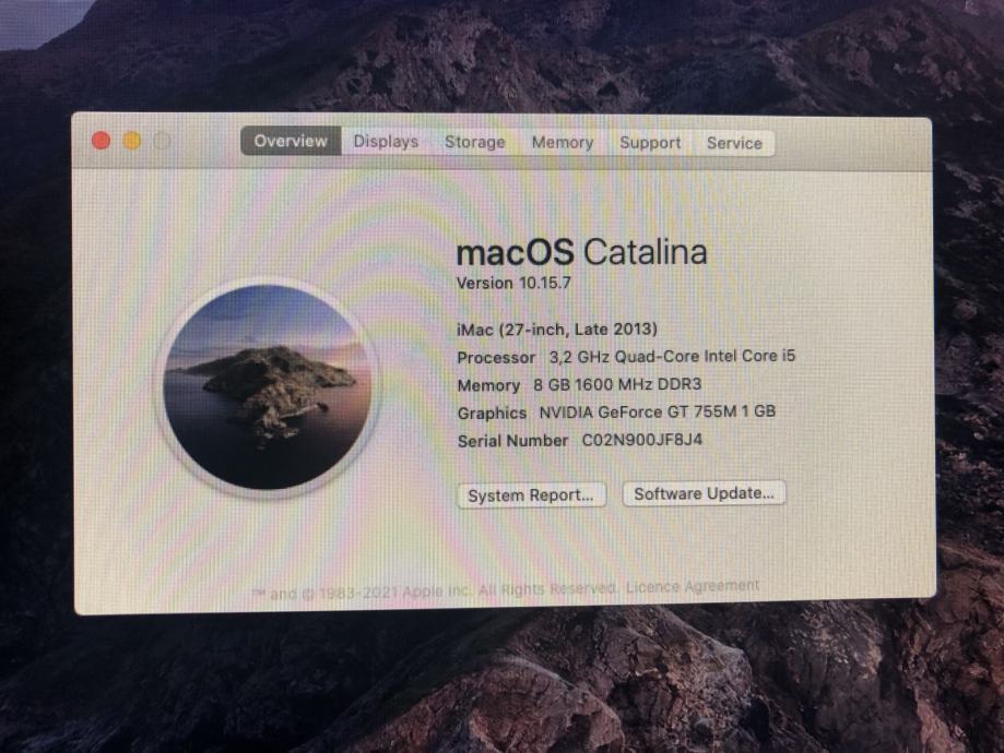 iMac 27-inch, Late 2013, 3,2 GHz, Intel Core i5, 8 GB RAM, 1 TB HDD