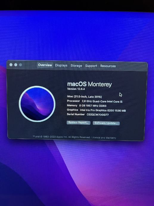 Računalnik macOS Monterey ,Version12.6.4