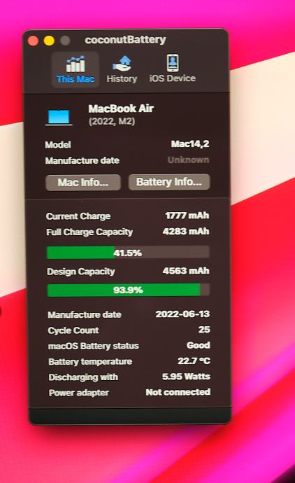 Apple MacBook Air M2 A2681 2022 8GB RAM 256GB SSD