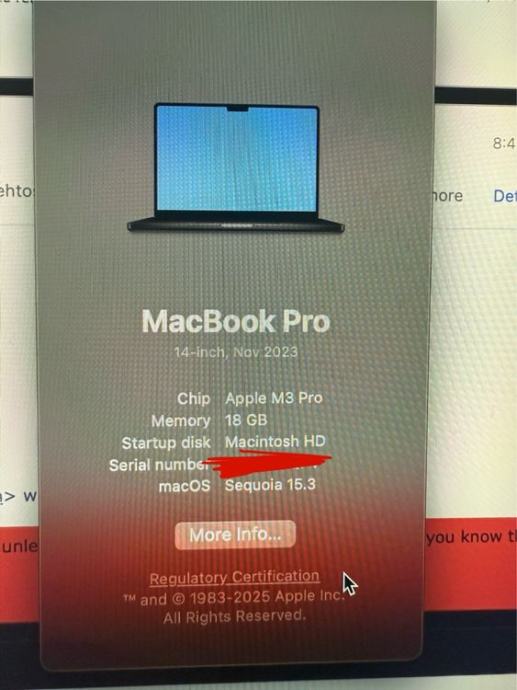 Apple MacBook Pro 14” M3Pro 18gb 1tb