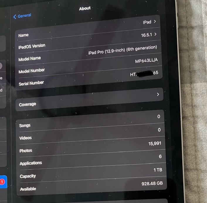Apple iPad Pro M2 12,9 Zoll, 6. Gen, 1 TB, WiFi+ mobilna povezava