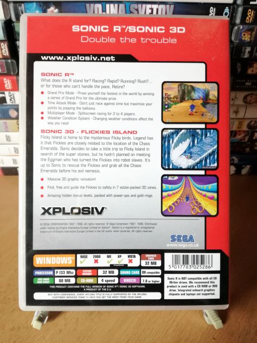 Sonic R / Sonic 3D PC 2-Disc CD-ROM