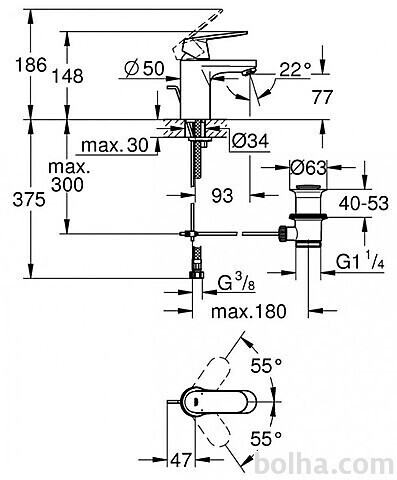 GROHE Eurosmart Cosmopolitan 3282500E kopalniška armatura enoročna...