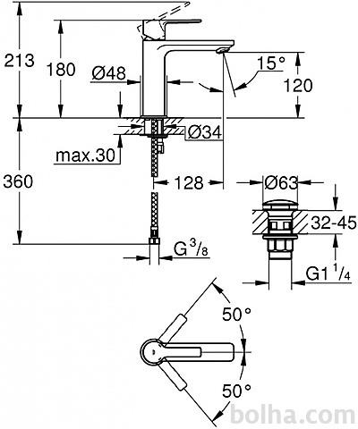 GROHE Lineare 23106001 enoročna kopalniška armatura za umivalnik
