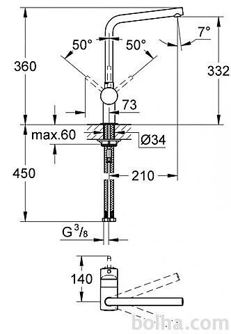 GROHE Minta 31375000 krom kuhinjska armatura enoročna