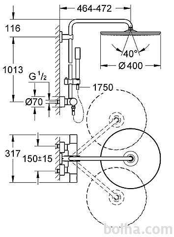 GROHE Rainshower System 400 27174001 komplet za prho s termostatsko...