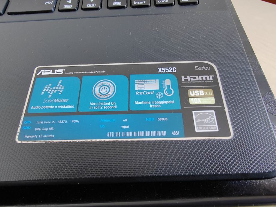 Prenosni računalnik - Asus X552c - Intel i5