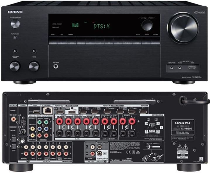 Onkyo TX-NR686 - 7.2 - 165 W/ch - Dolby Atmos, DTS, THX, AirPlay 2, BT